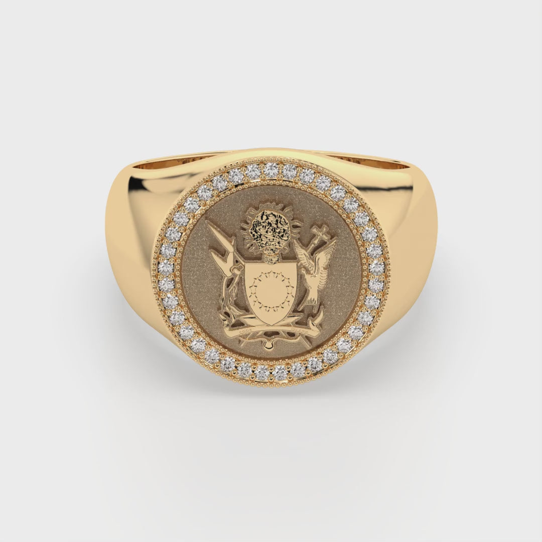 9ct Cook Island Coat of Arms Ring with Natural Diamonds – Mr Money ...